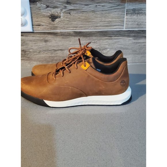 Timberland | Shoes | Timberland Tan Leather Tennis Shoes | Poshmark